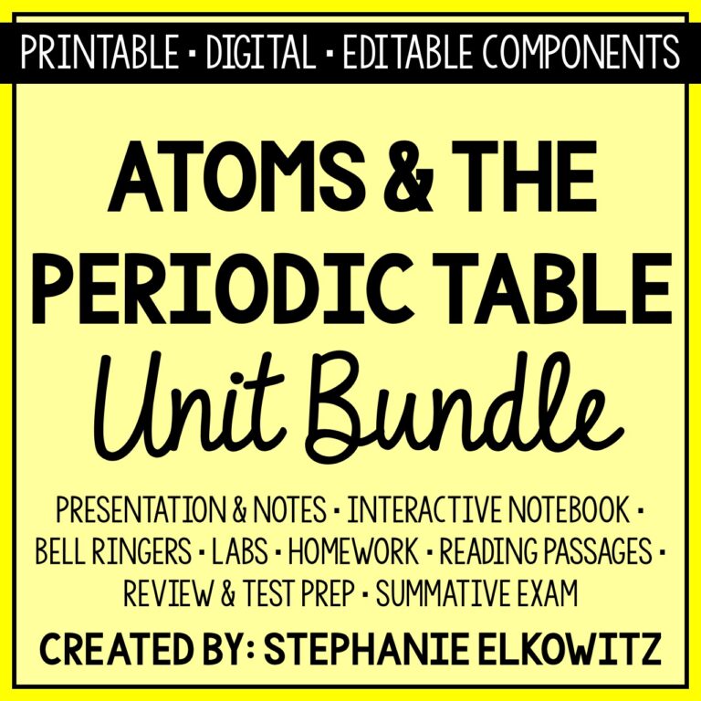 Atoms and the Periodic Table Unit Bundle | Stephanie Elkowitz