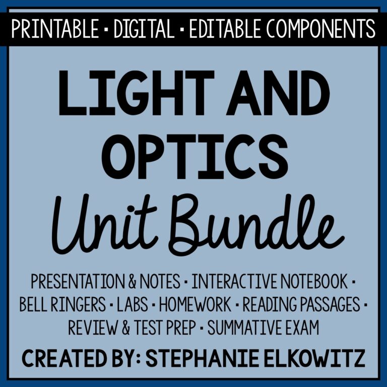 Light and Optics Unit Bundle | Stephanie Elkowitz