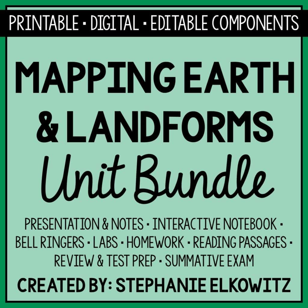 Mapping Earth and Landforms Unit Bundle | Stephanie Elkowitz