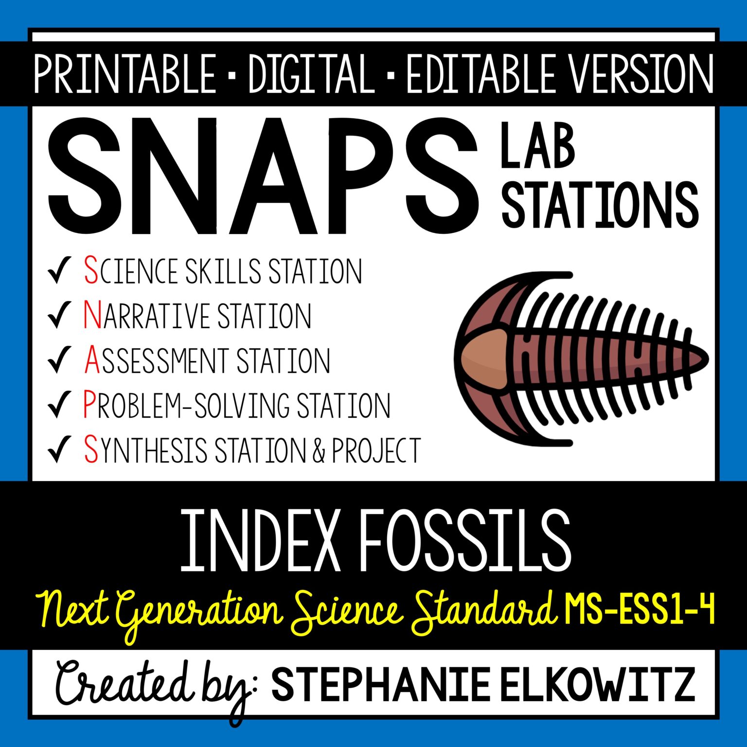 MS-ESS1-4 Index Fossils Lab | Stephanie Elkowitz