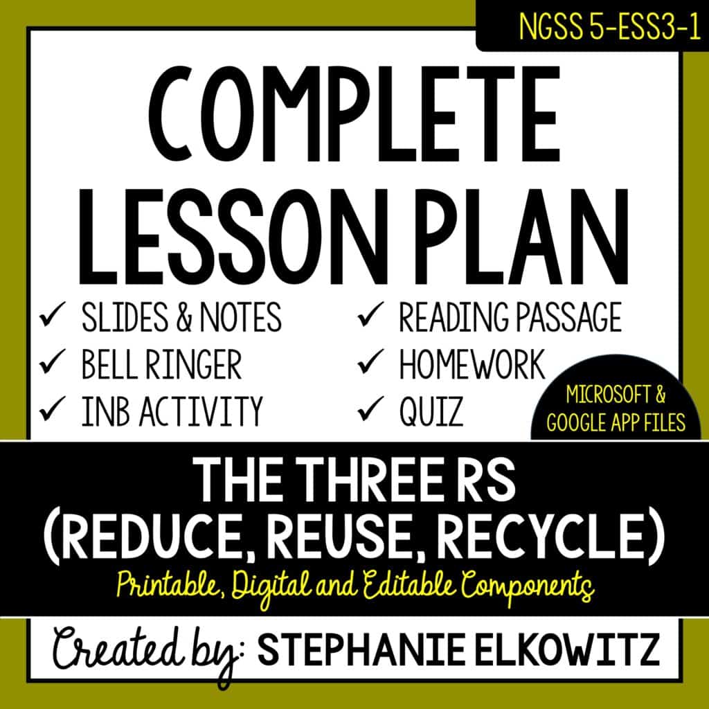 5-ESS3-1 The Three Rs (Reduce, Reuse, Recycle) | Stephanie Elkowitz