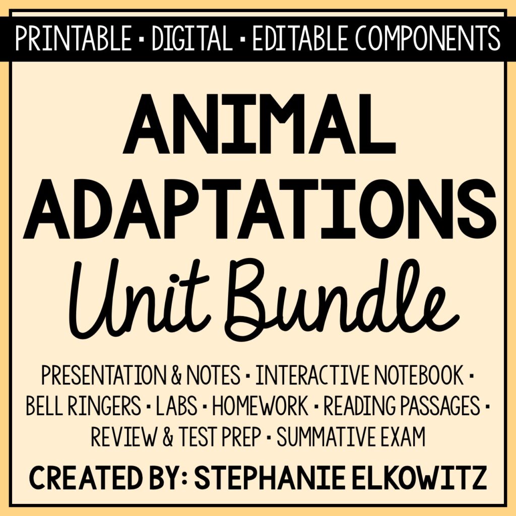 Animal Adaptations Unit Bundle | Stephanie Elkowitz