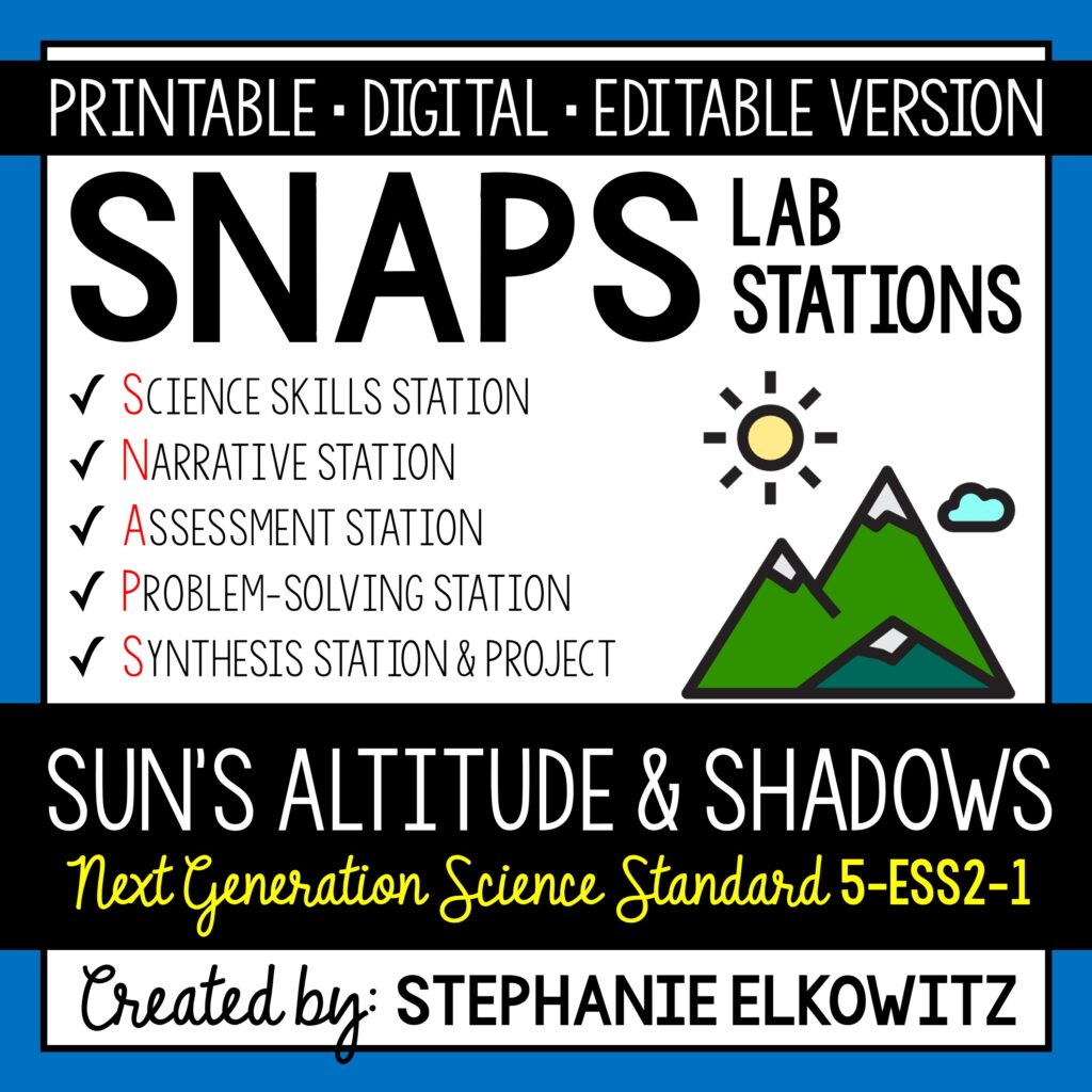 5-ESS1-2 Shadow and Day Length Patterns Lab | Stephanie Elkowitz