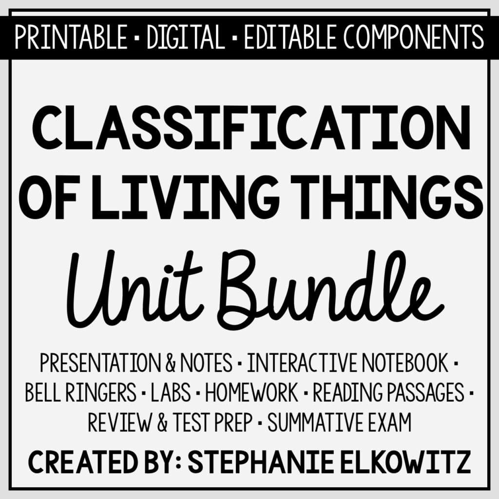 Classification of Living Things Unit Bundle | Stephanie Elkowitz