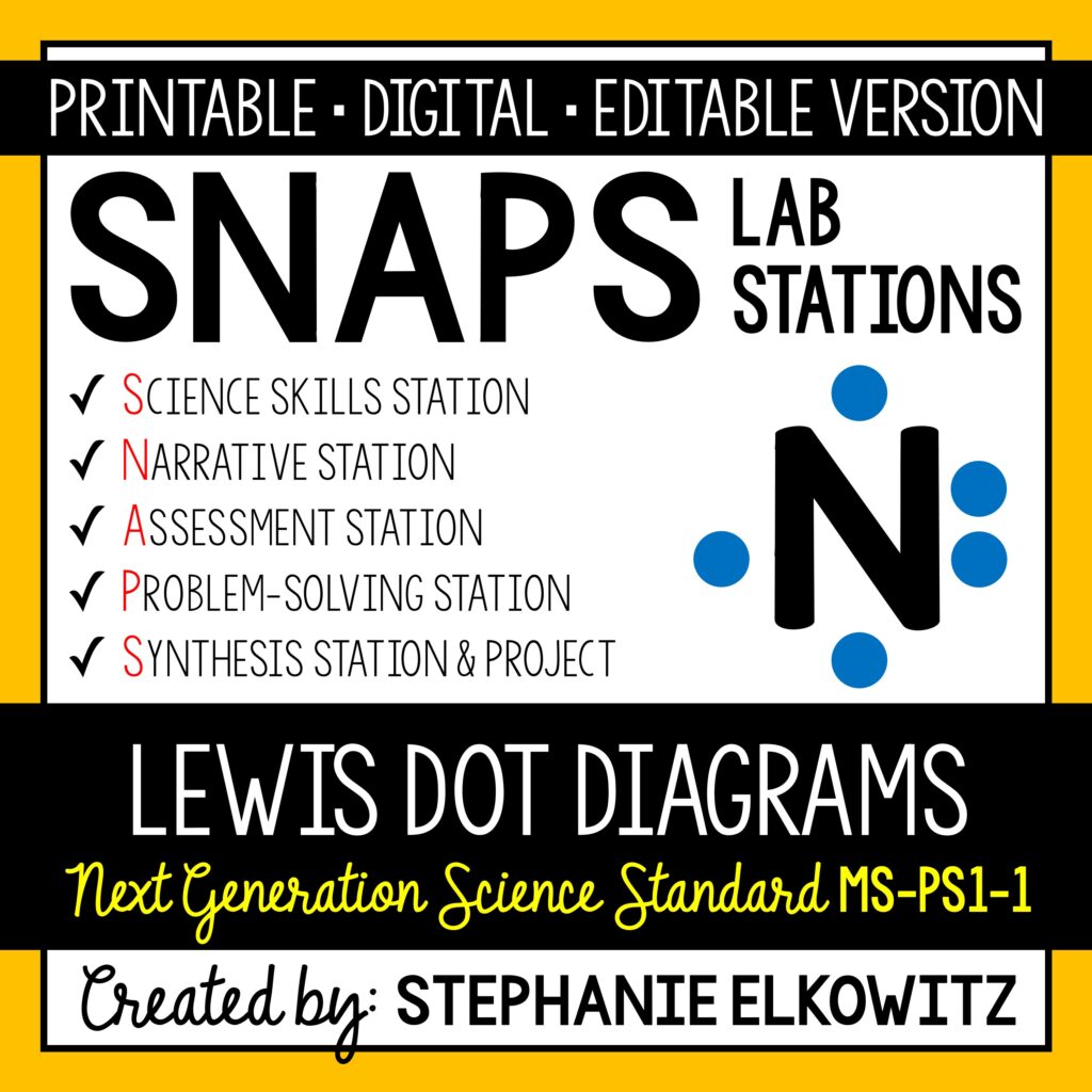 MS-PS1-1 Lewis Dot Diagrams Lab | Stephanie Elkowitz