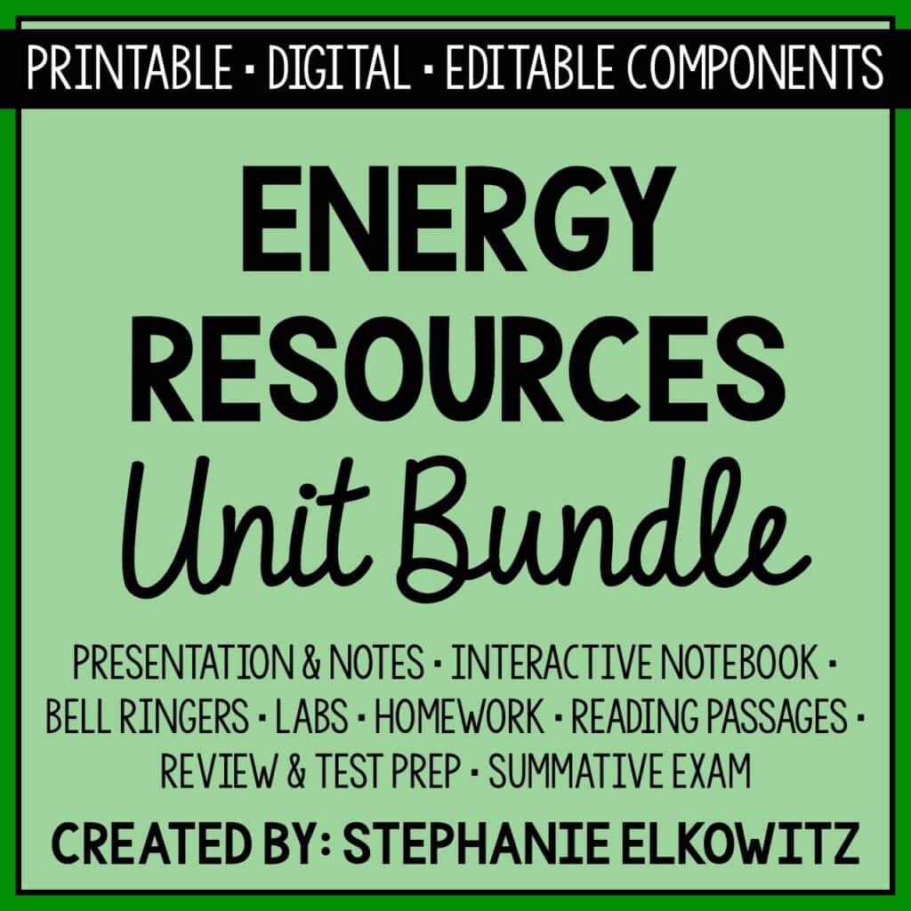 Energy Resources Unit Bundle | Stephanie Elkowitz