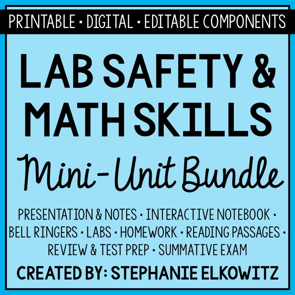 Lab Safety, Lab Practices & Math Skills Mini Unit Bundle | Stephanie ...