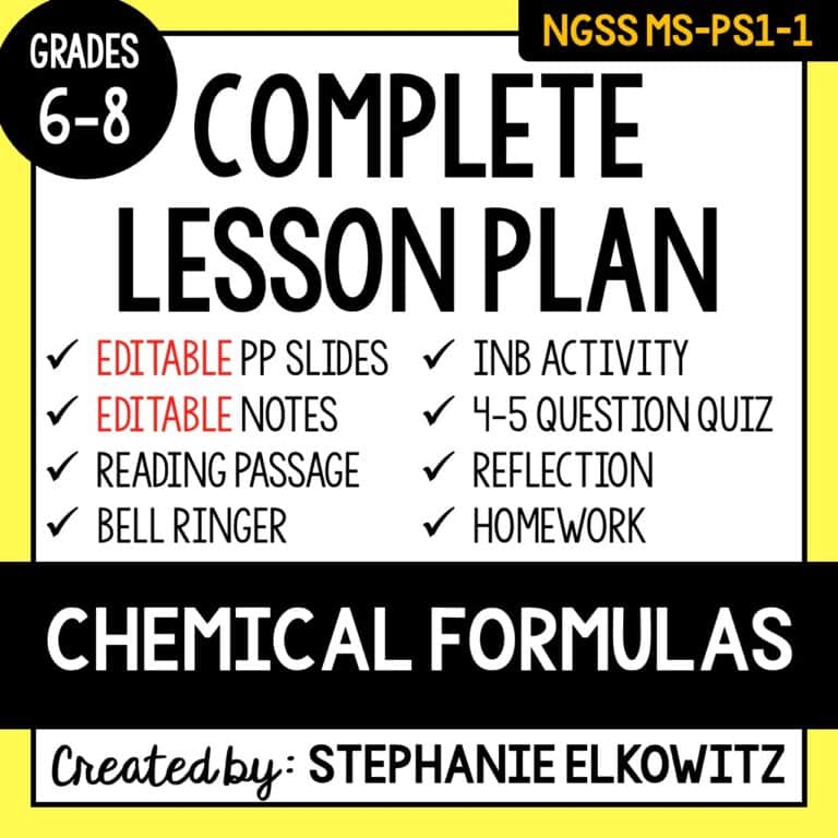 MS-PS1-1 Chemical Formulas Lesson | Stephanie Elkowitz