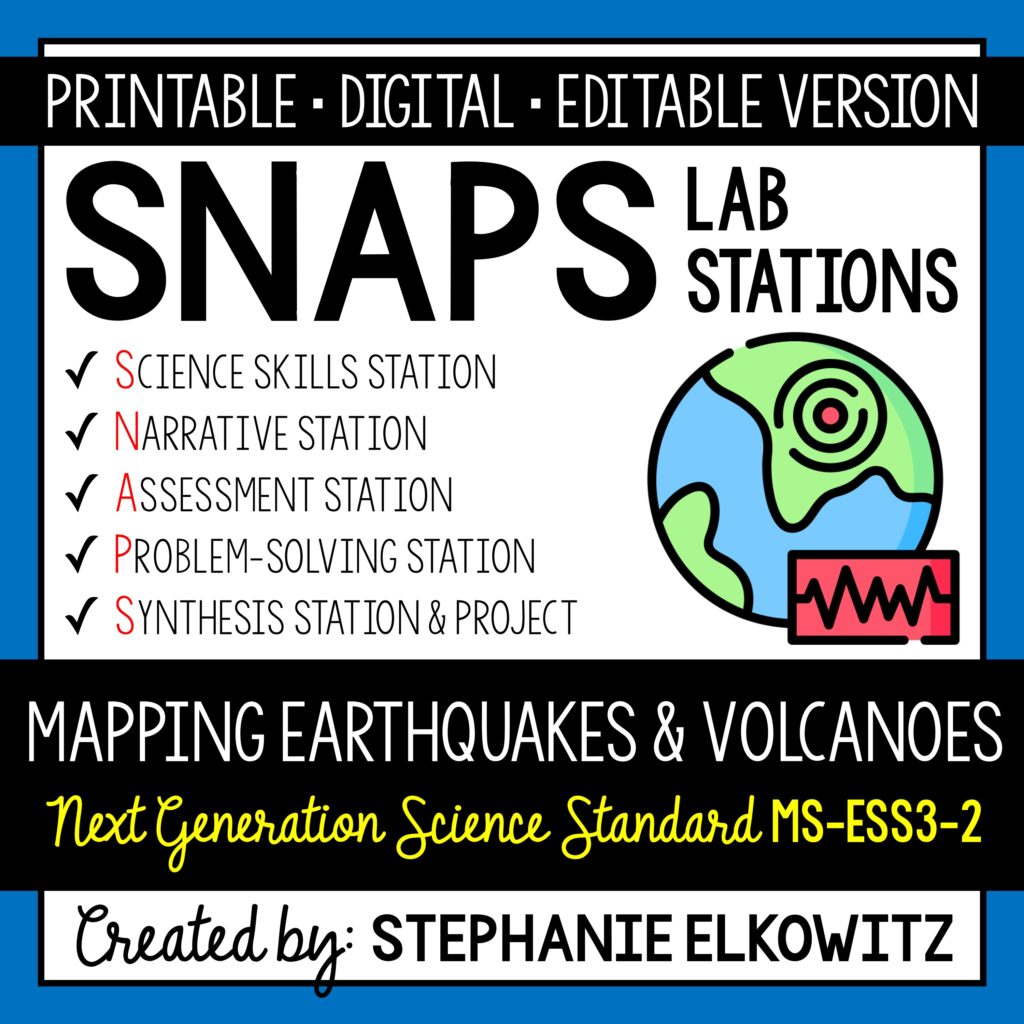 MS-ESS3-2 Earthquake and Volcano Mapping Lab | Stephanie Elkowitz