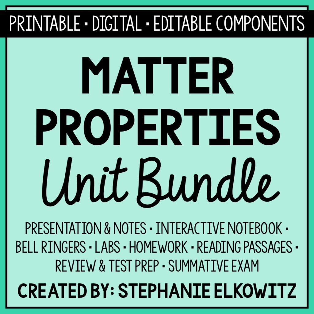 Matter Properties Unit Bundle | Stephanie Elkowitz