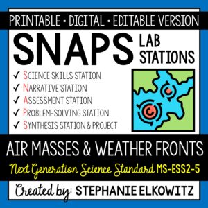 MS-ESS2-5 Air Masses and Weather Fronts Lab | Stephanie Elkowitz