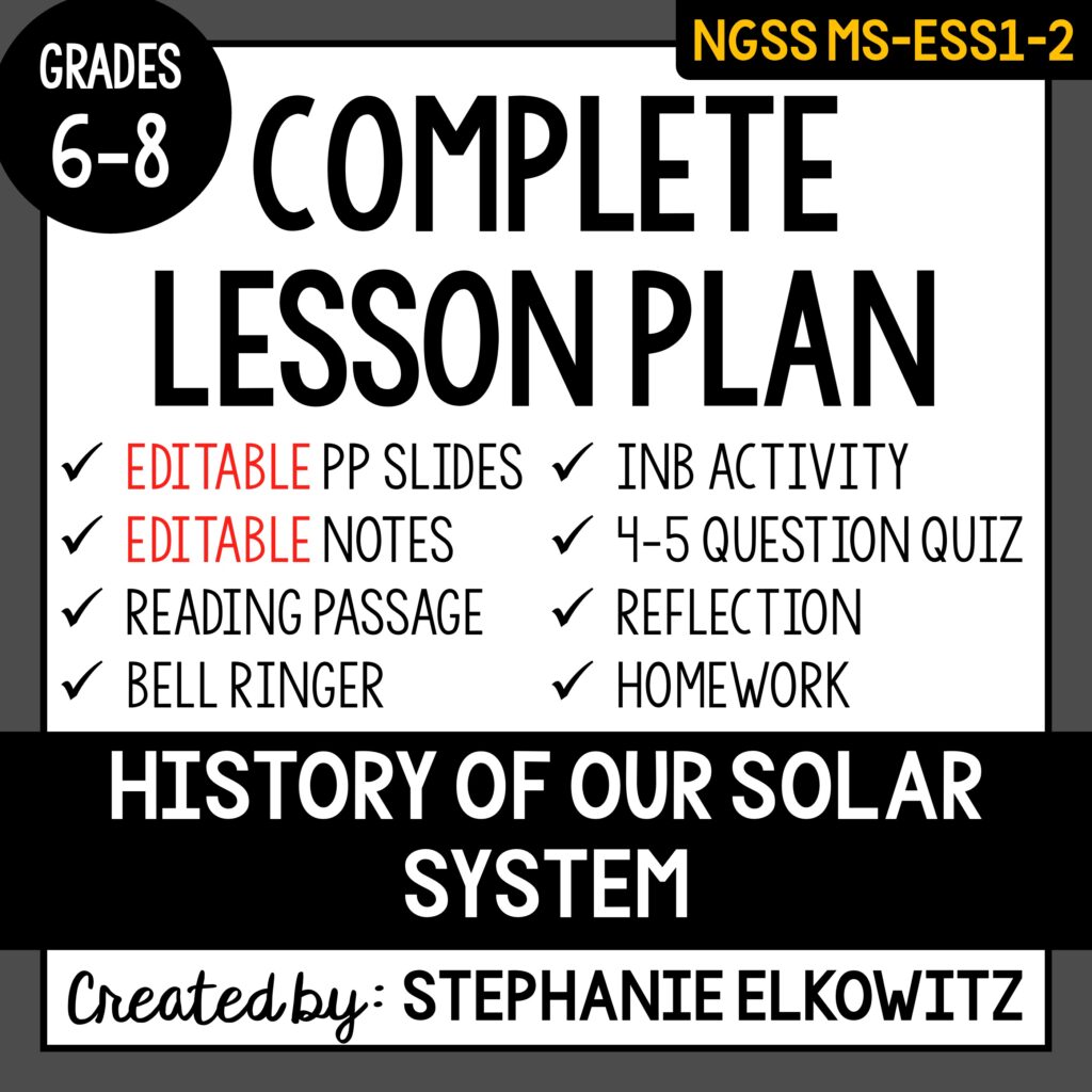 MS-ESS1-2 History of our Solar System Lesson | Stephanie Elkowitz