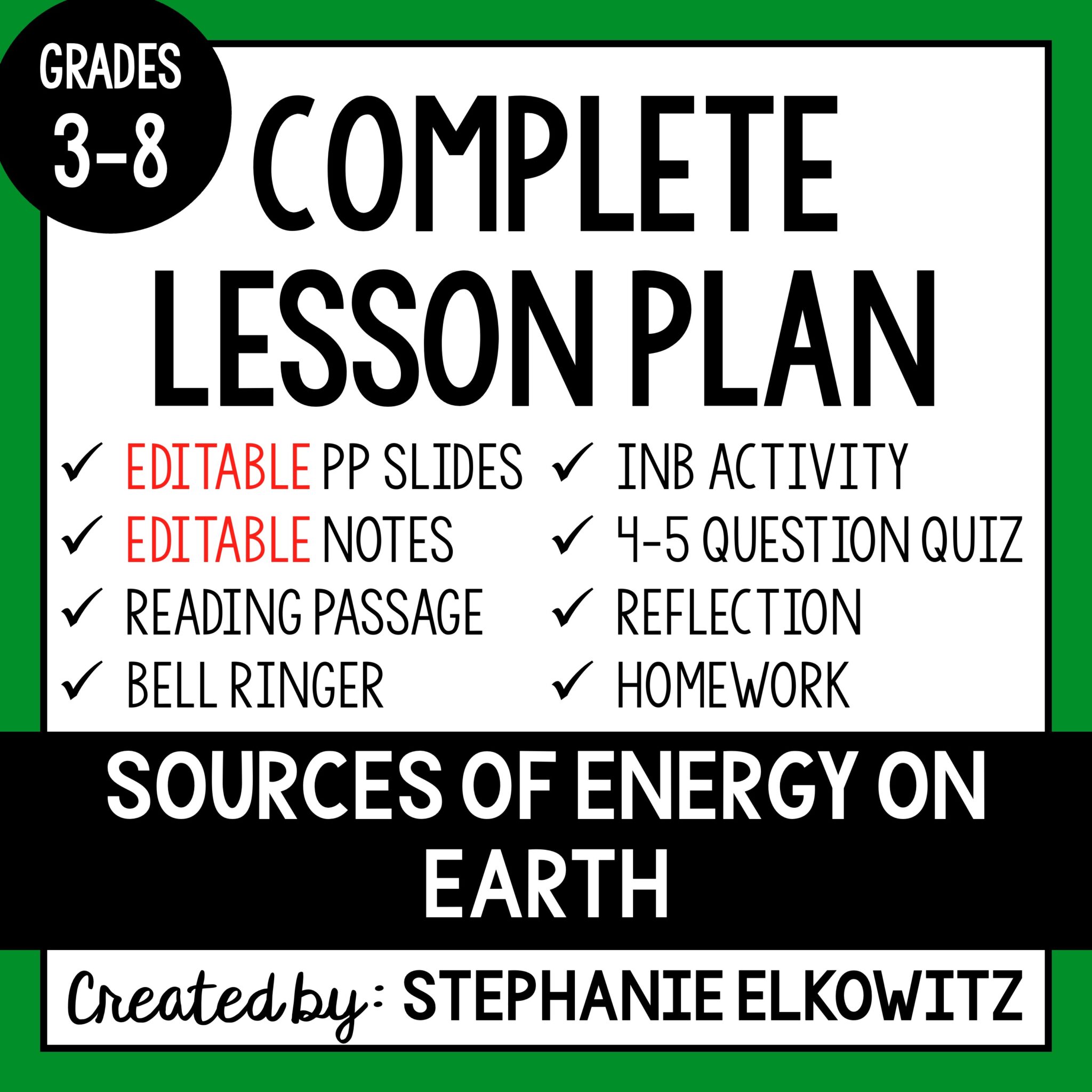 Fossil Fuel Formation Lesson | Stephanie Elkowitz