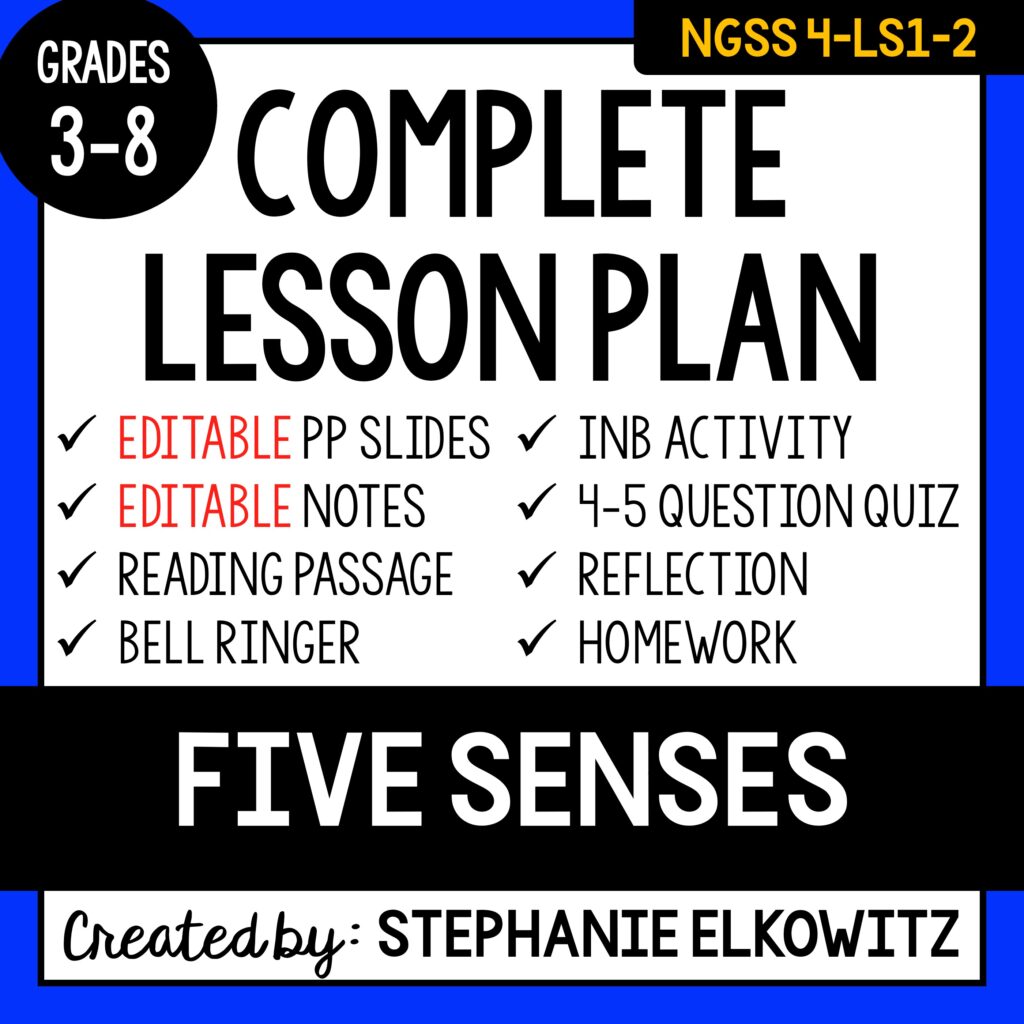 4-LS1-2 Five Senses Lesson | Stephanie Elkowitz