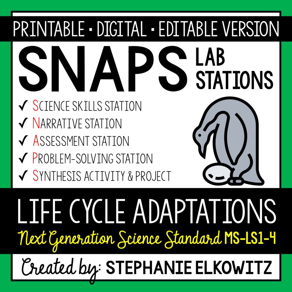 MS-LS1-4 Life Cycle Adaptations Lab | Stephanie Elkowitz