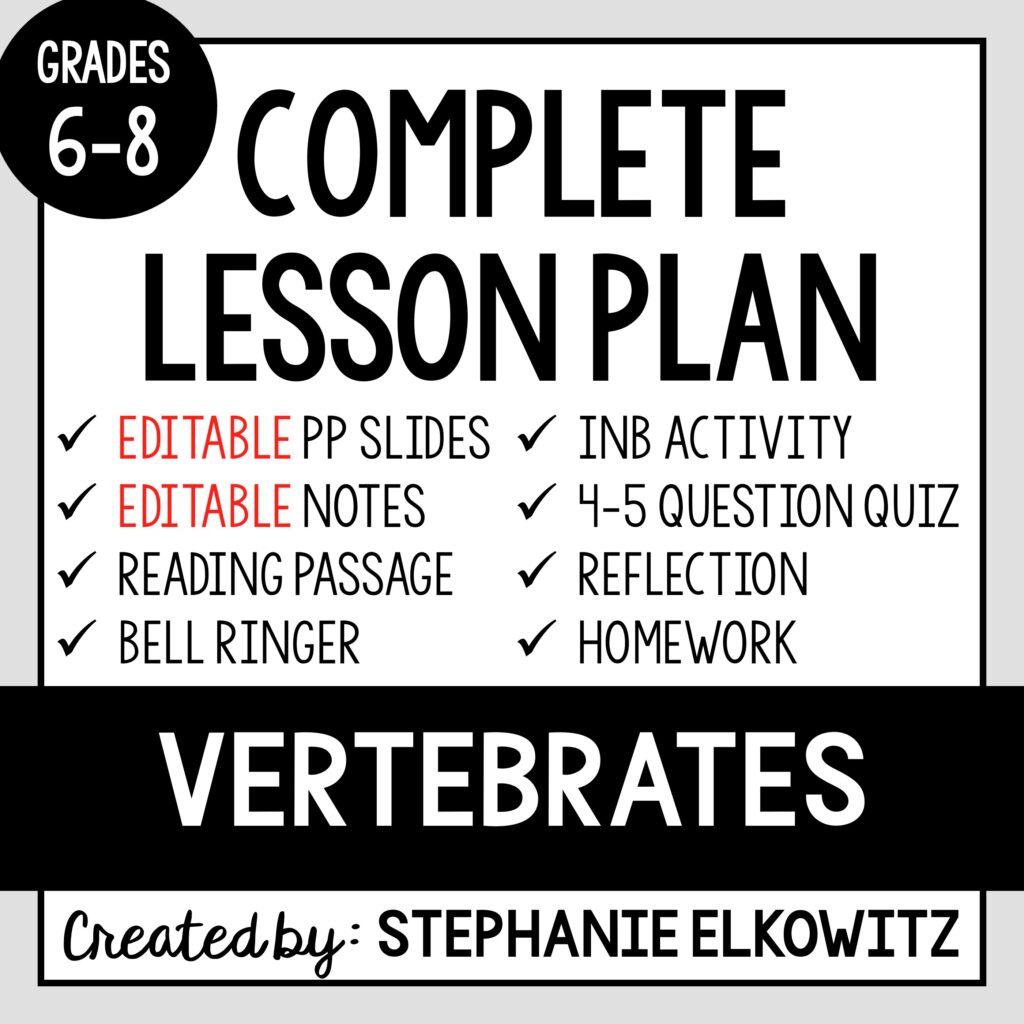 Vertebrates Lesson | Stephanie Elkowitz