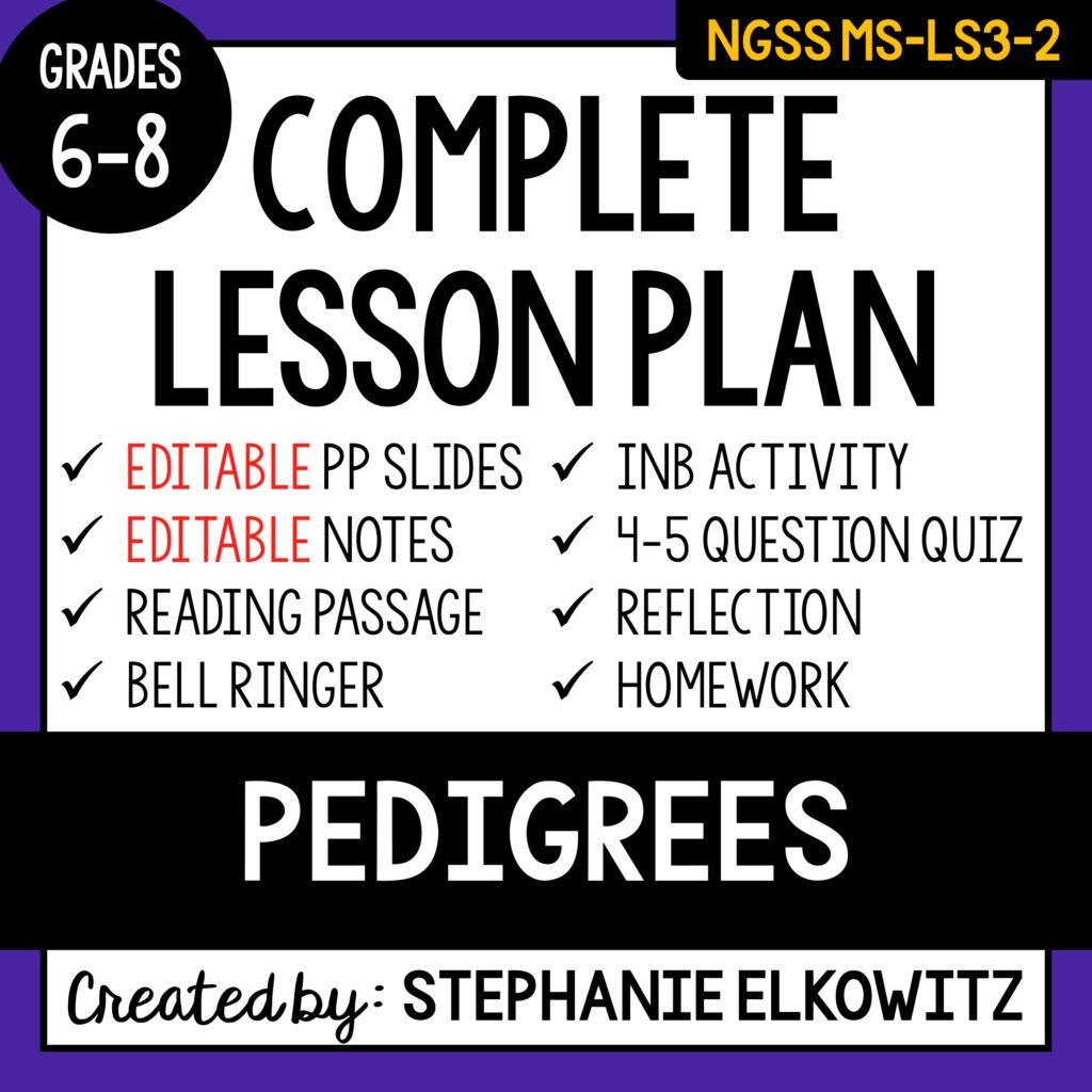 MS-LS3-2 Pedigrees Lesson | Stephanie Elkowitz