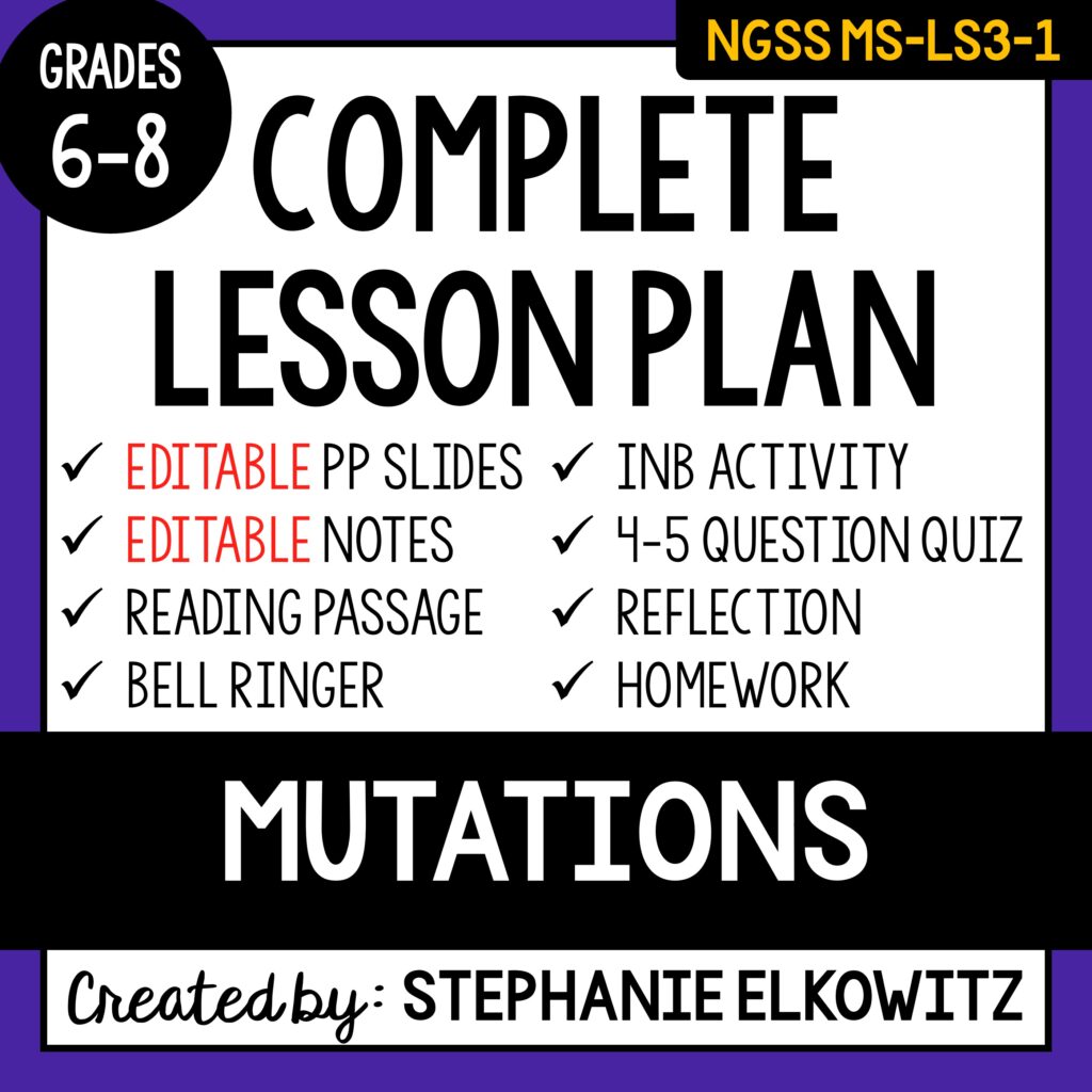MS-LS3-1 Mutations Lesson | Stephanie Elkowitz