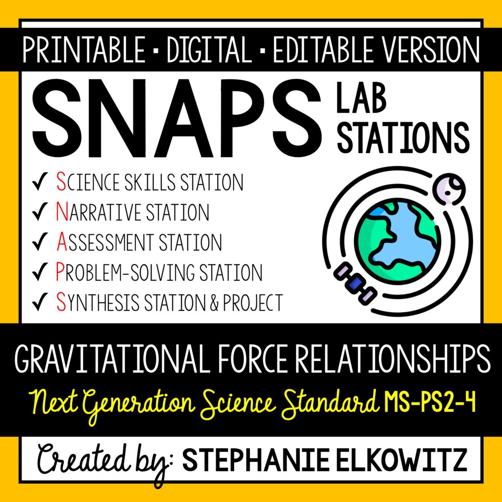 MS-PS2-4 Gravitational Force Relationships Lab | Stephanie Elkowitz