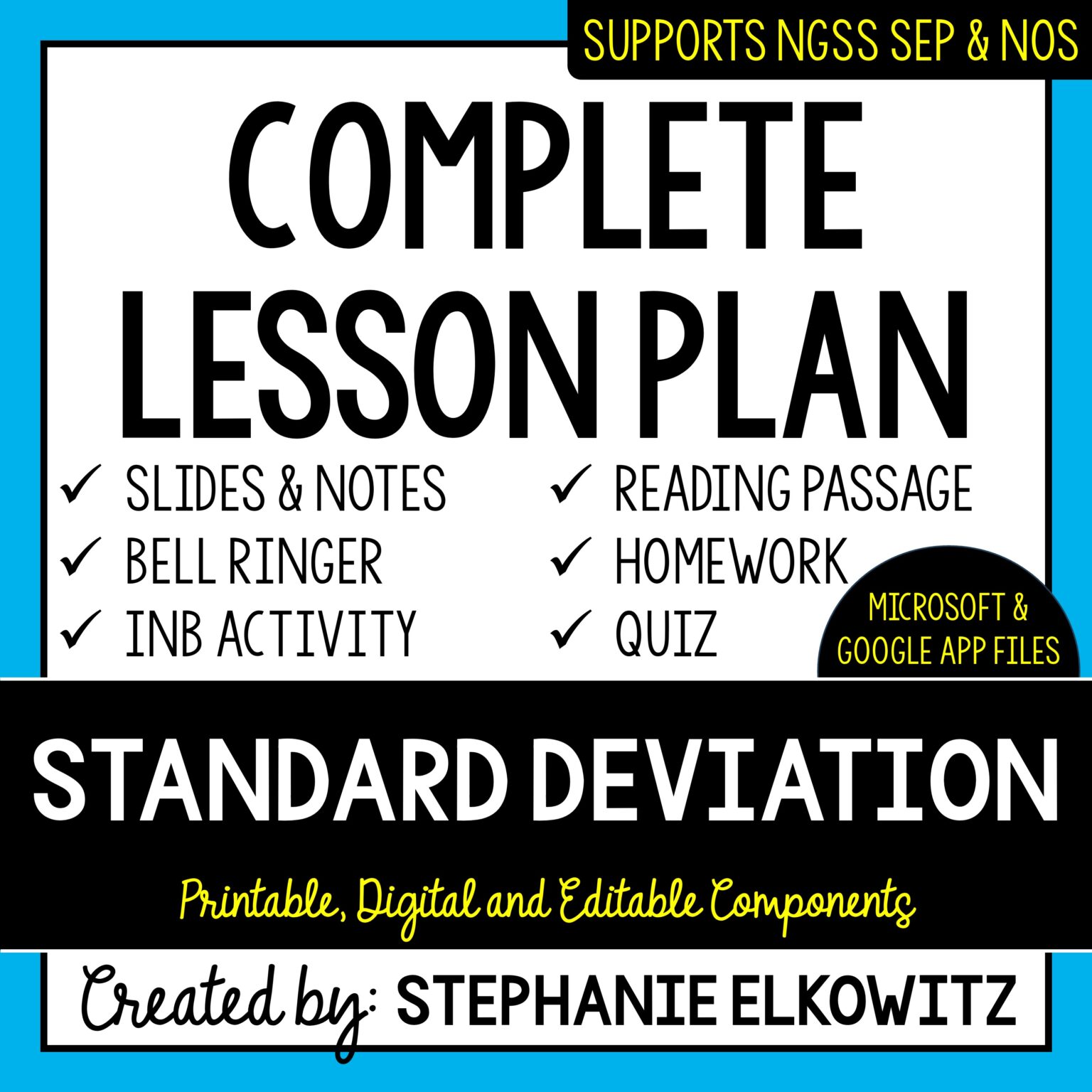 Standard Deviation Lesson | Stephanie Elkowitz