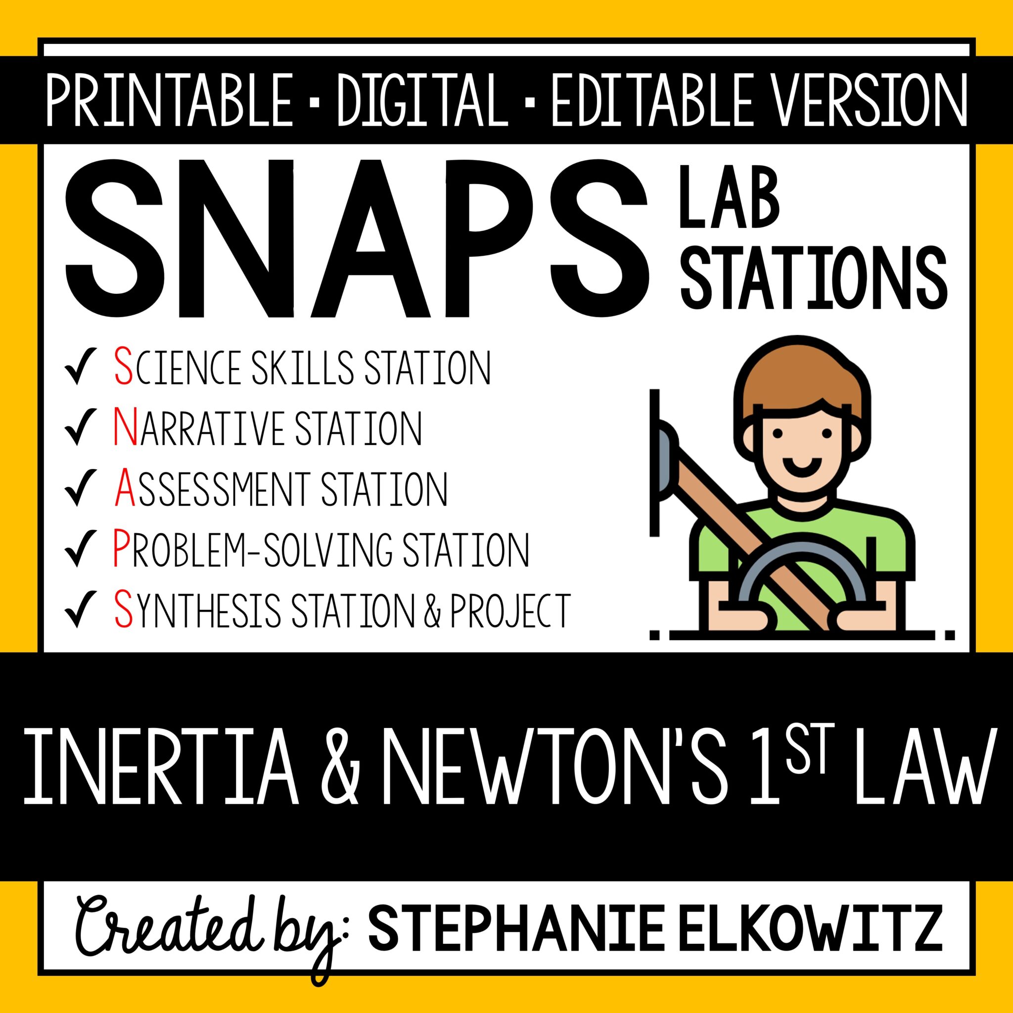 Inertia and Newton's First Law Lab | Stephanie Elkowitz