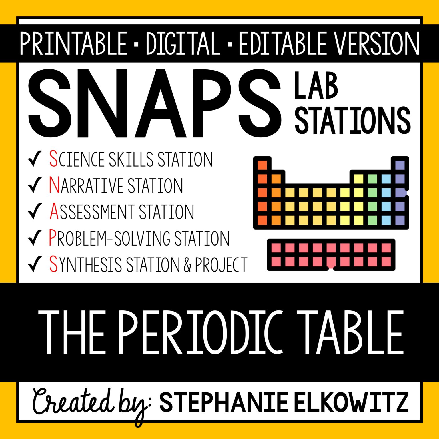 Periodic Table Lab | Stephanie Elkowitz