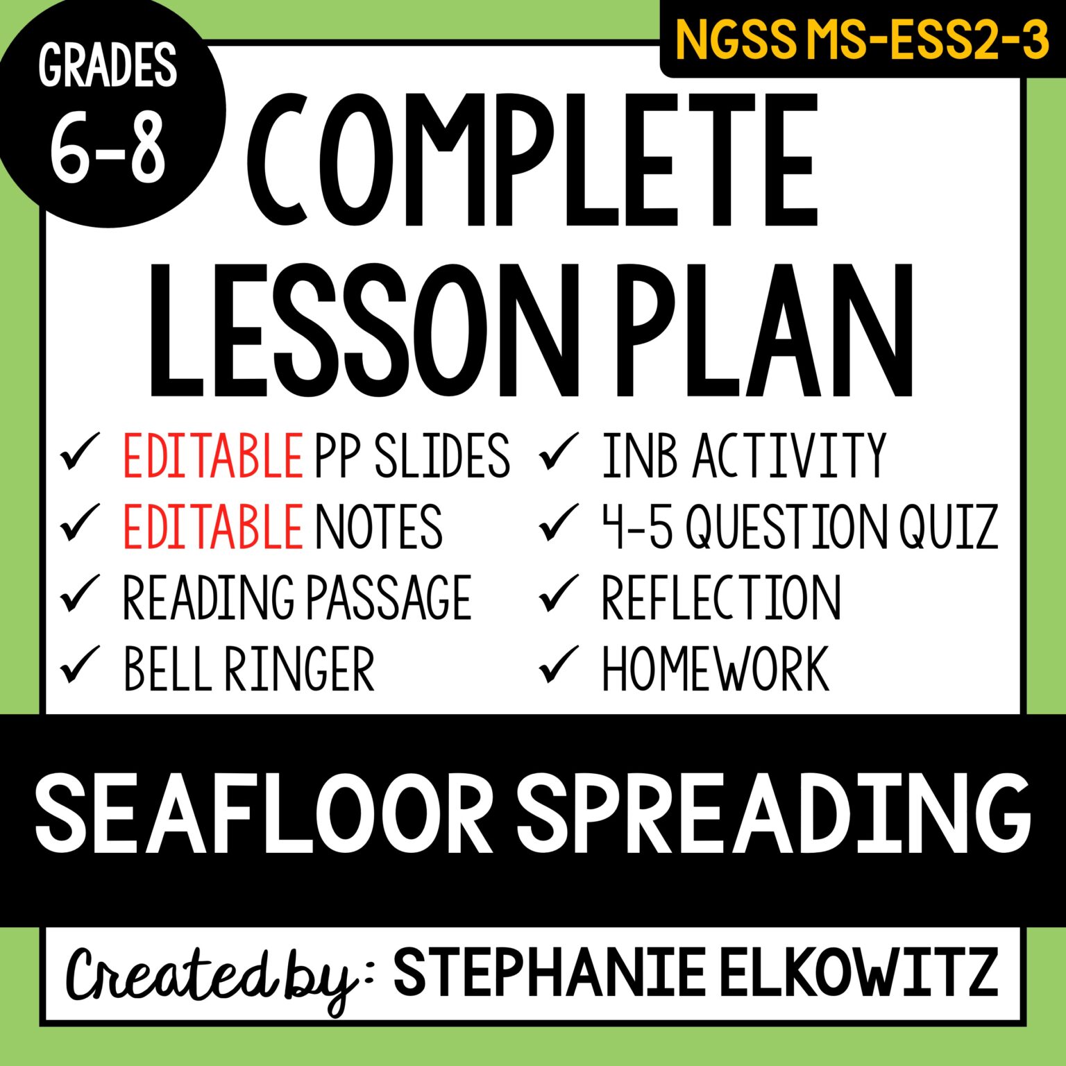 MS-ESS2-3 Seafloor Spreading Lesson | Stephanie Elkowitz