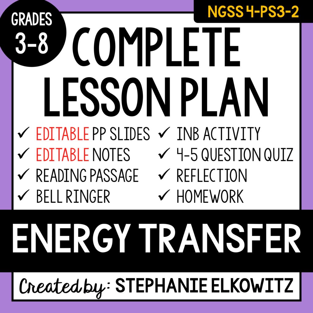 4-PS3-2 Energy Transfer Lesson | Stephanie Elkowitz