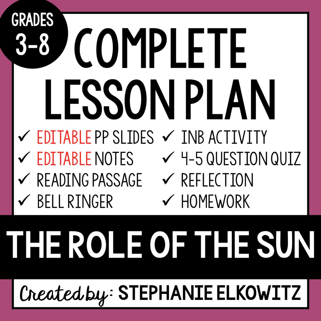 The Role of the Sun Lesson | Stephanie Elkowitz