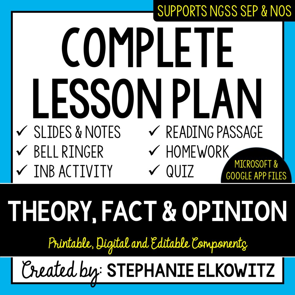 Theory, Fact and Opinion Lesson | Stephanie Elkowitz