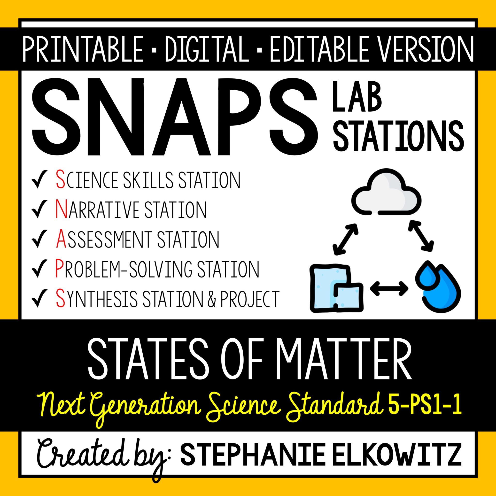 5-PS1-1 States of Matter Lab | Stephanie Elkowitz