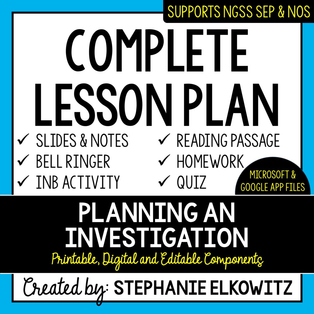 Planning an Investigation Lesson | Stephanie Elkowitz