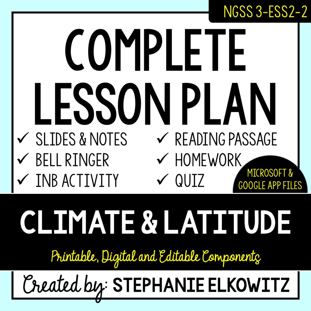 3-ESS2-2 Climate and Latitude Lesson | Stephanie Elkowitz
