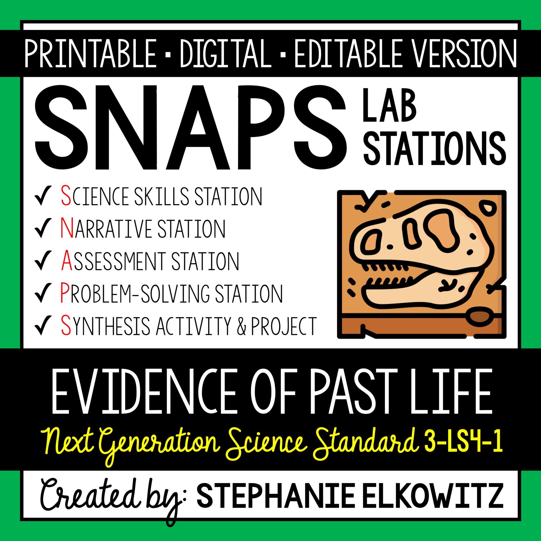 3-LS4-1 Evidence of Life in the Past (Fossils) Lab | Stephanie Elkowitz