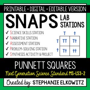MS-LS3-2 Punnett Squares Lab | Stephanie Elkowitz