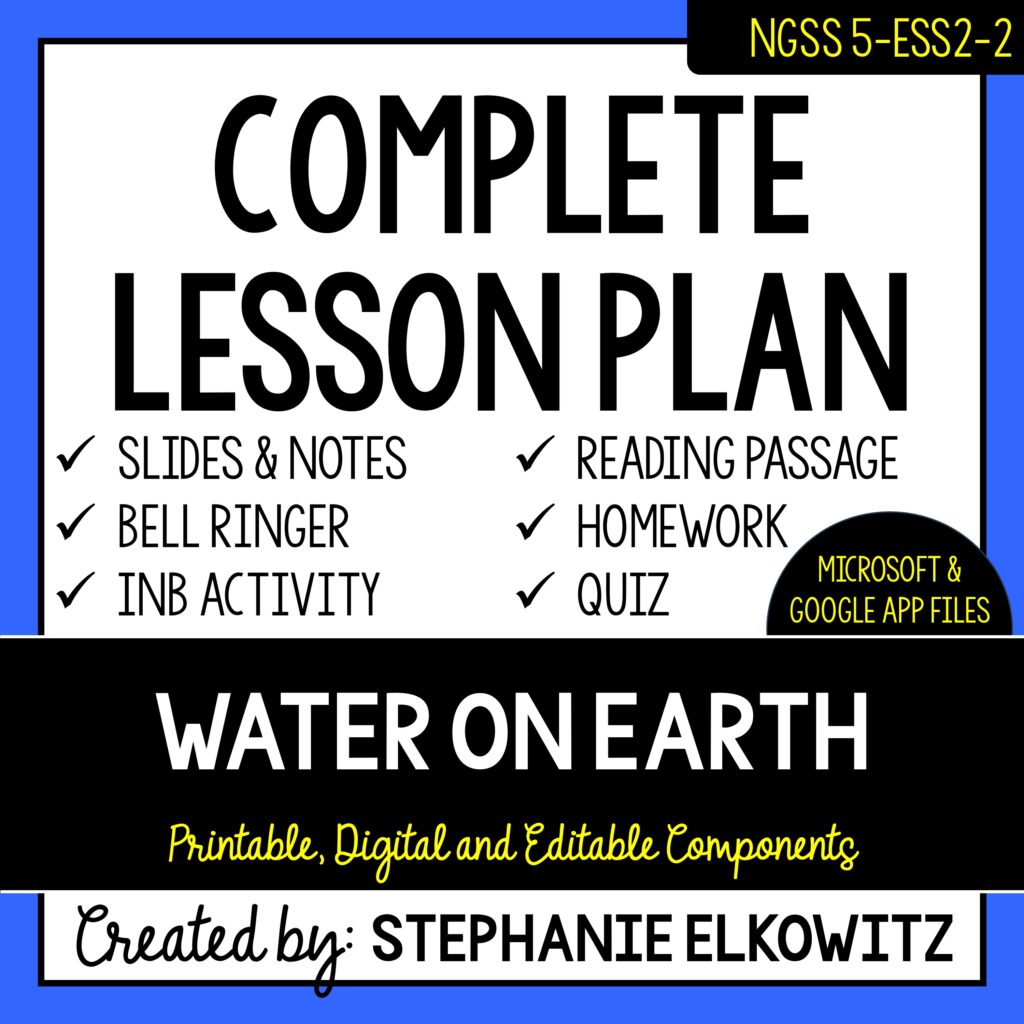 5-ESS2-2 Water on Earth (Freshwater vs. Saltwater) Lesson | Stephanie ...