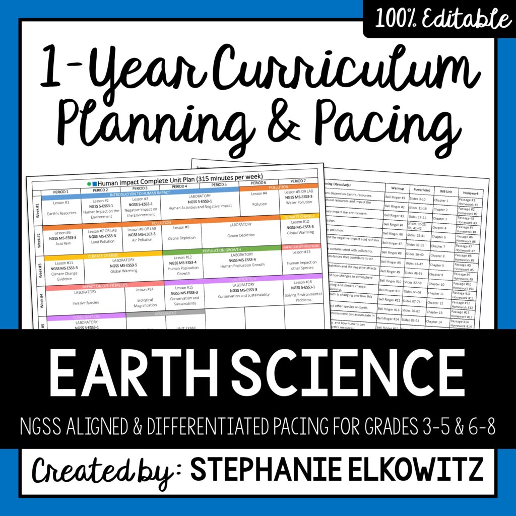 Earth Science Curriculum Planning and Pacing Guide | Stephanie Elkowitz
