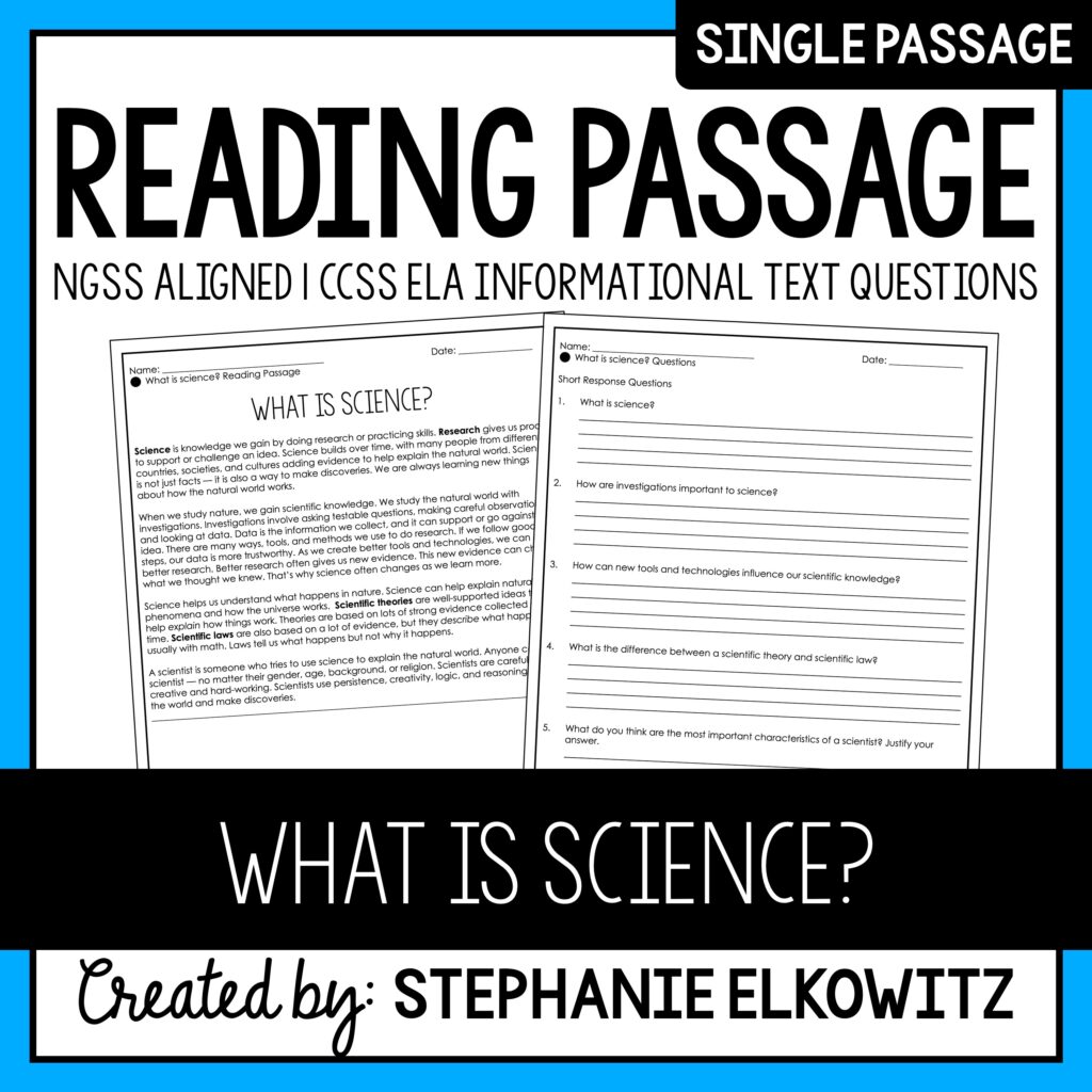 What is science? Reading Passage | Stephanie Elkowitz