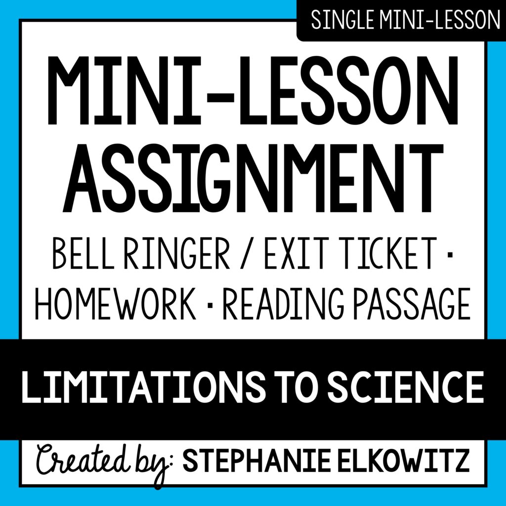Limitations to Science Mini Lesson | Sub Plans | Stephanie Elkowitz