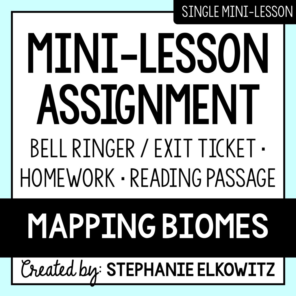 Mapping Biomes Mini Lesson | Sub Plans | Stephanie Elkowitz