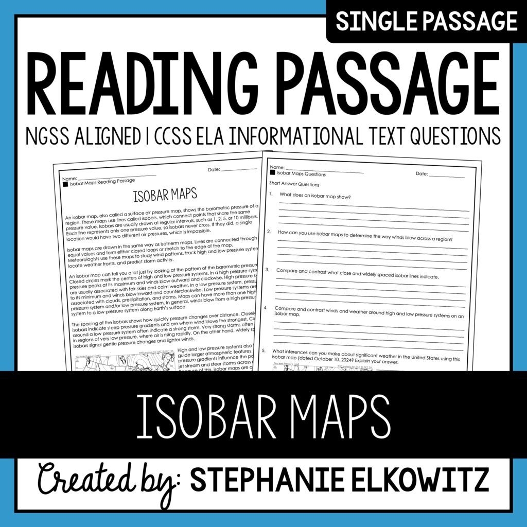 Isobar Maps Reading Passage | Stephanie Elkowitz