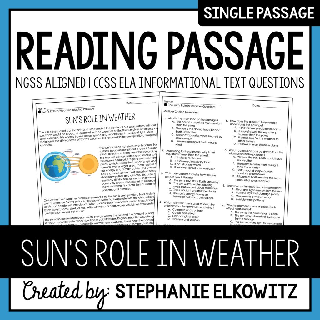 The Sun's Role in Weather Reading Passage | Stephanie Elkowitz