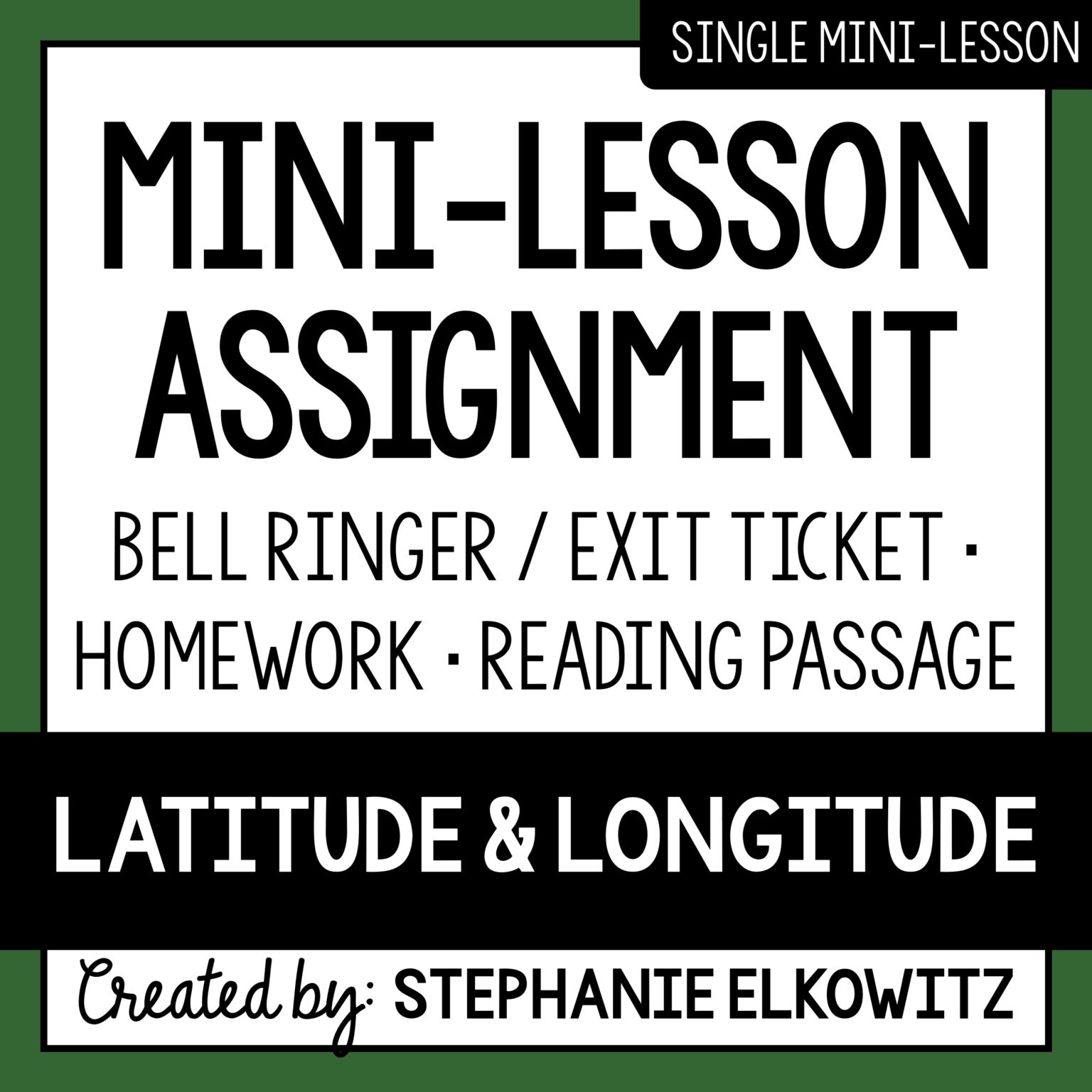 Mapping Earth (Latitude and Longitude) Mini Lesson | Sub Plans ...