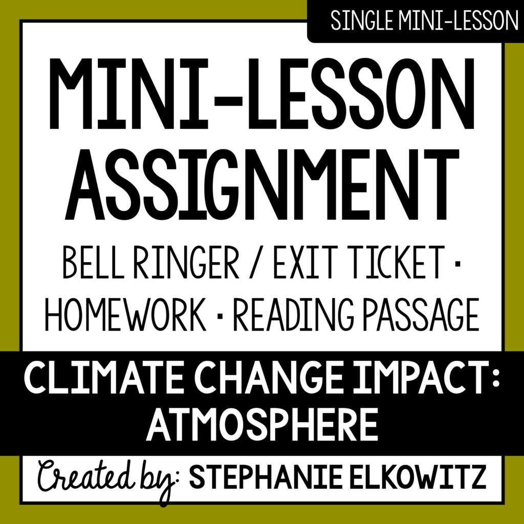 Climate Change Impact on the Atmosphere Mini Lesson | Sub Plans ...