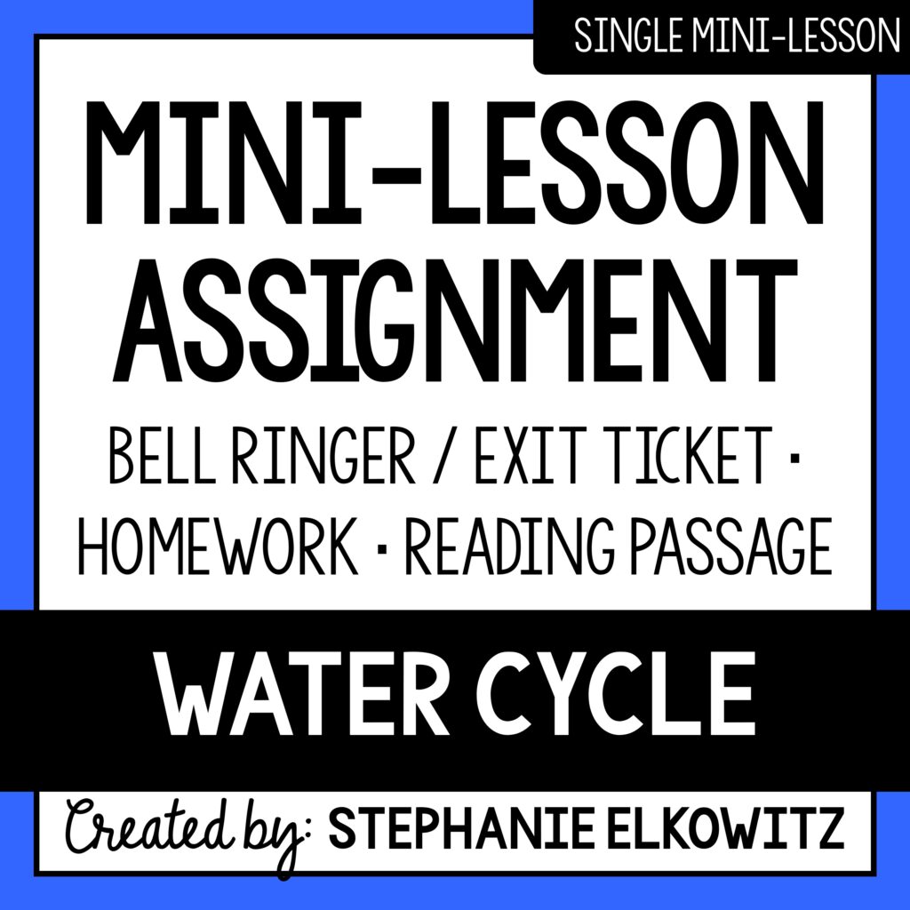 Water Cycle Mini Lesson | Sub Plans | Stephanie Elkowitz