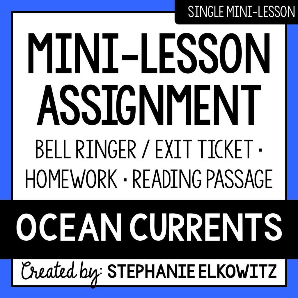 Ocean Currents Mini Lesson | Sub Plans | Stephanie Elkowitz